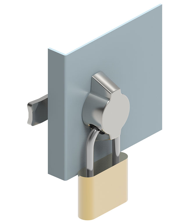 Padlockable Wing Knob - Mesan Lock - Essentra plc Components